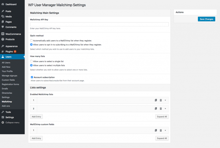 How to Sync WordPress User Registrations to Mailchimp - WP User Manager